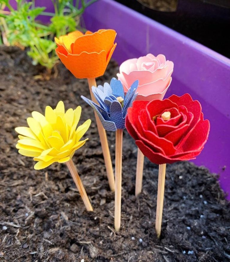 Make your own flower garden – paper craft, kids activity – Katy Jane